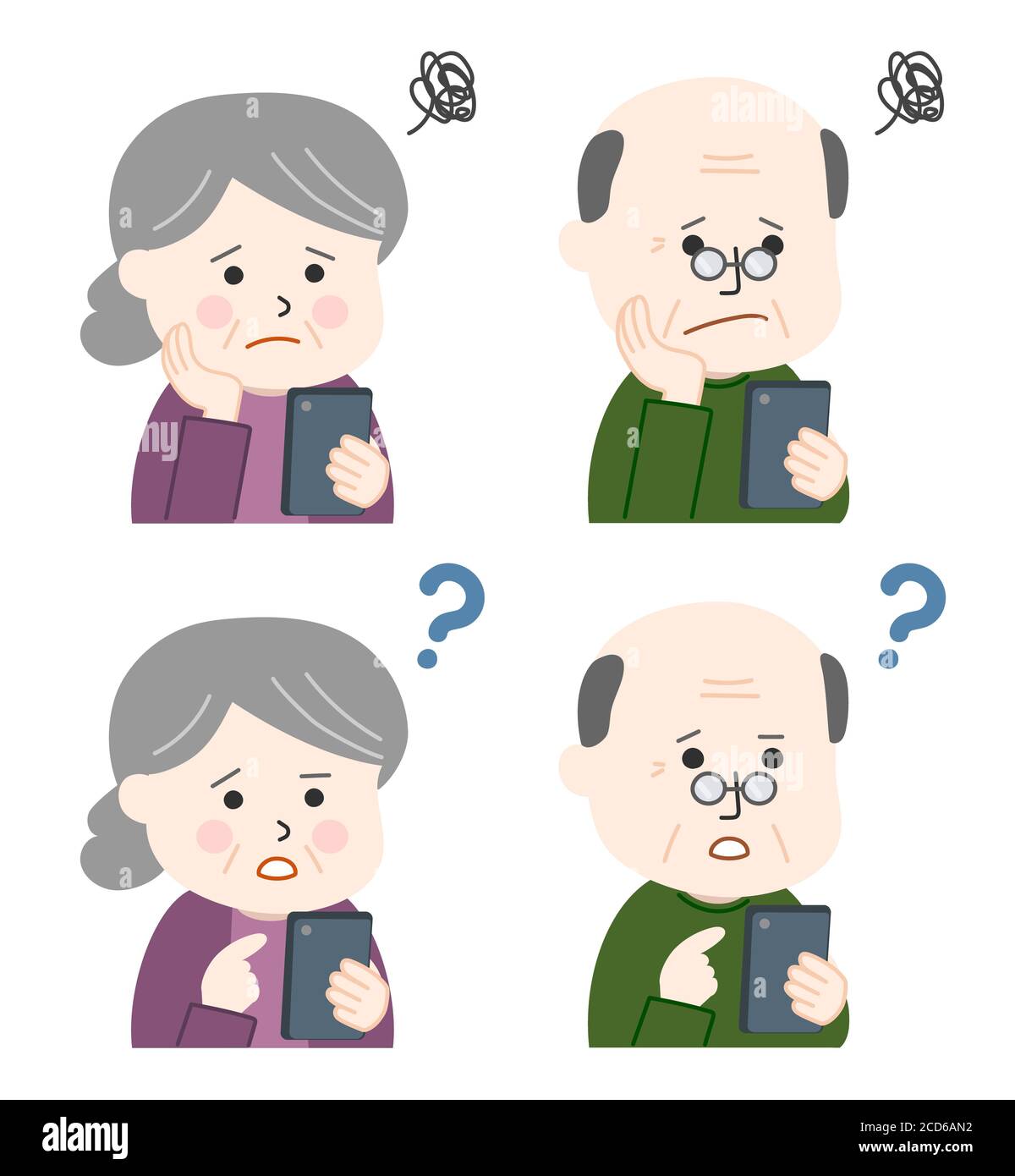 Worried elderly illustration hi-res stock photography and images - Alamy