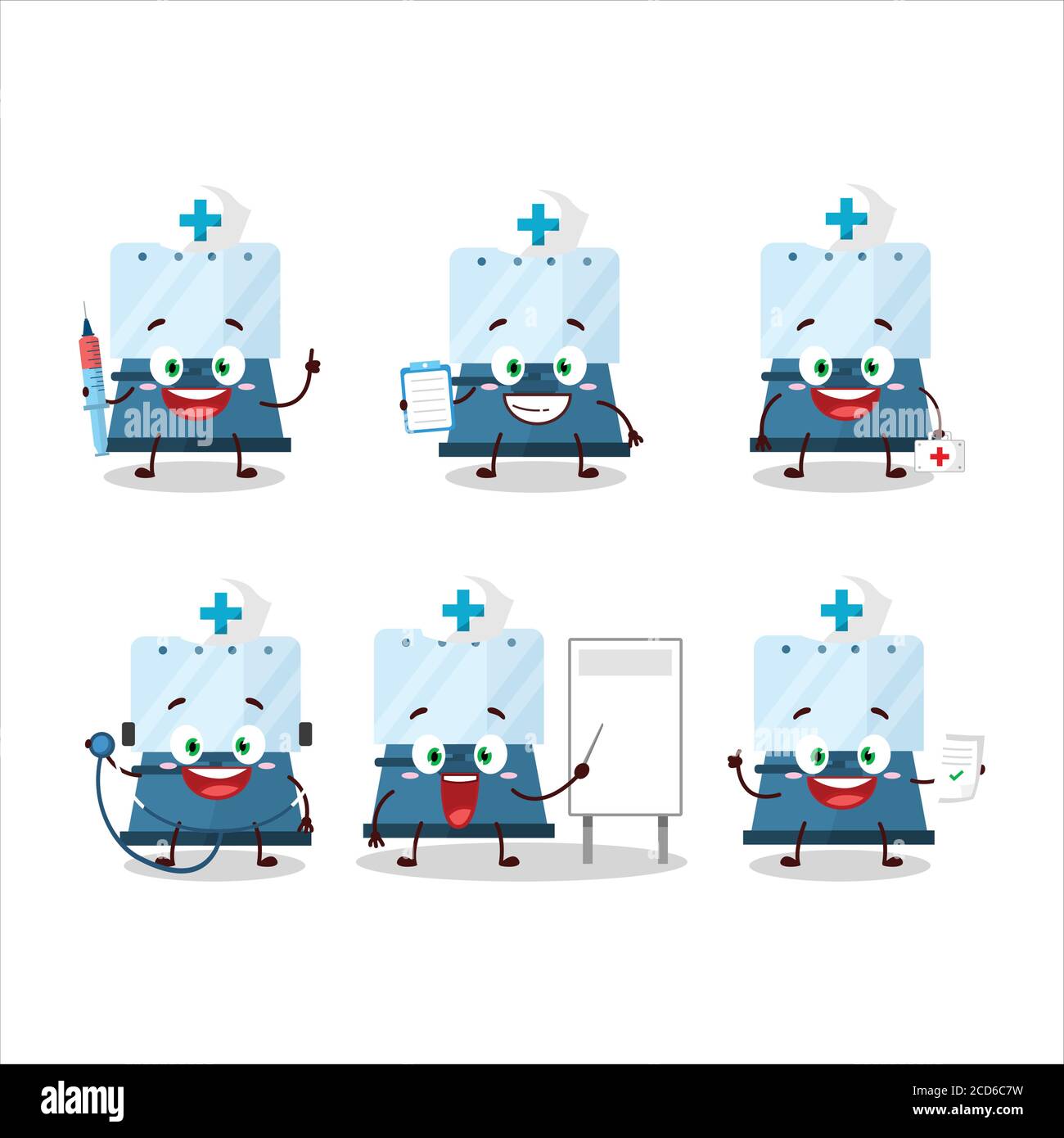 Doctor profession emoticon with automatic espresso coffee cartoon ...