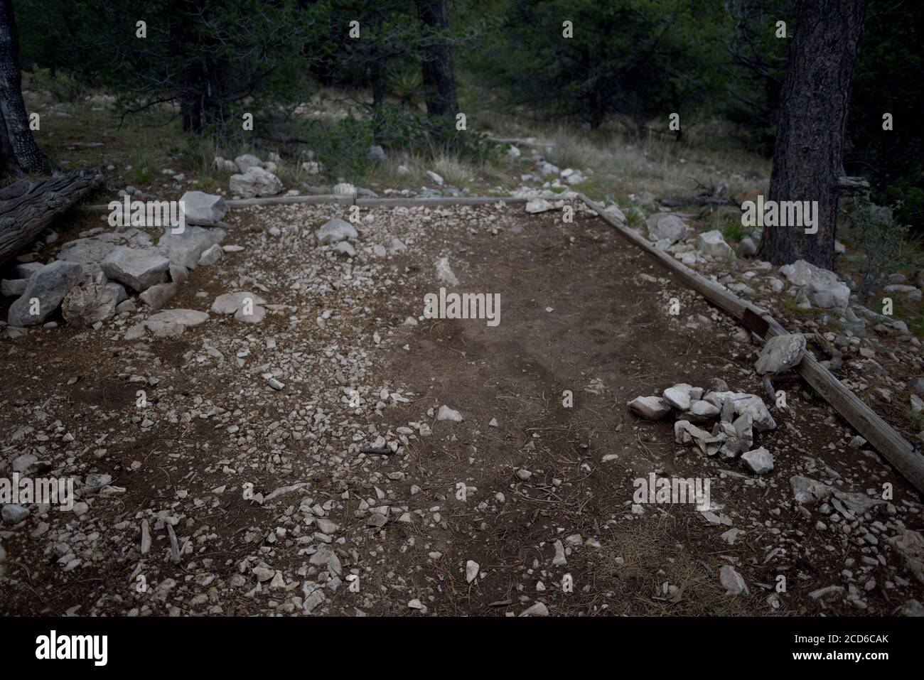 Empty campground after undoing tent. The Scene was taken on the Tejas ...