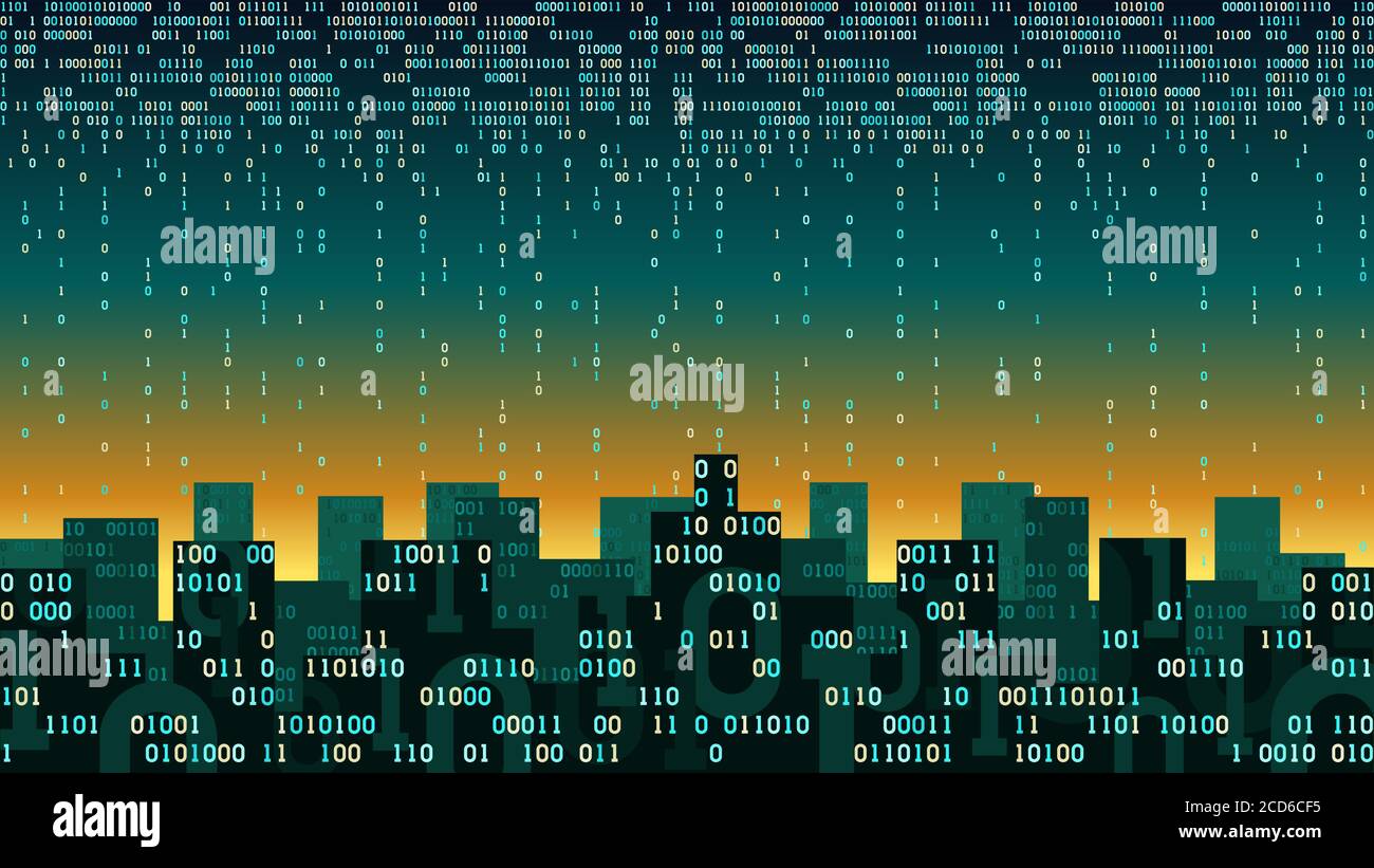 Abstract futuristic smart city with the internet of things and ...