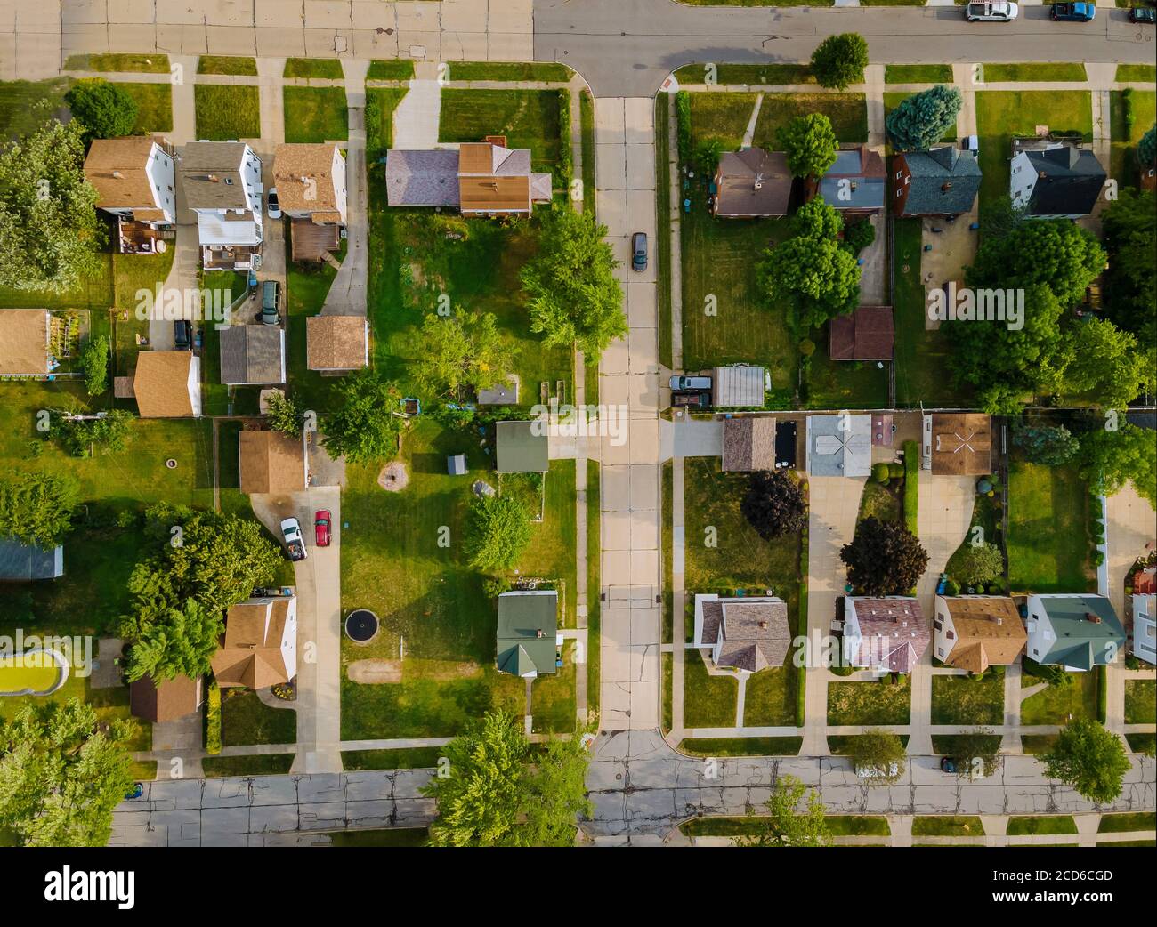 Top view of the sleeping area in street in the a small town of from ...