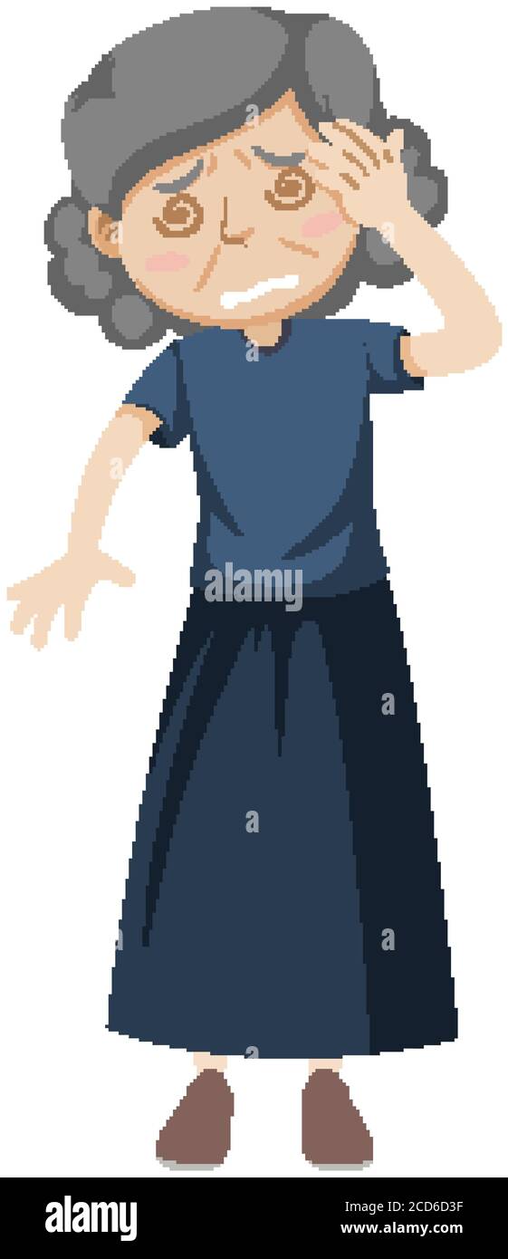Old woman having dizzy illustration Stock Vector Image & Art - Alamy