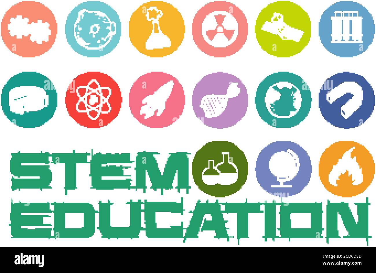 Stem education banner with education icon isolated on white background ...