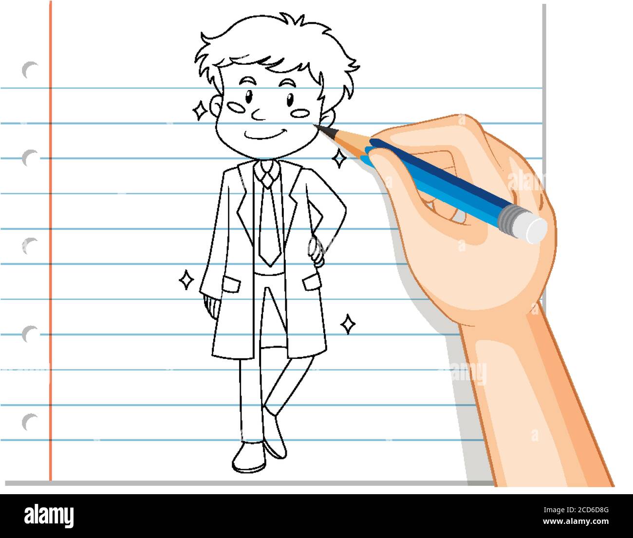 Hand drawing handsome man illustration Stock Vector Image & Art - Alamy