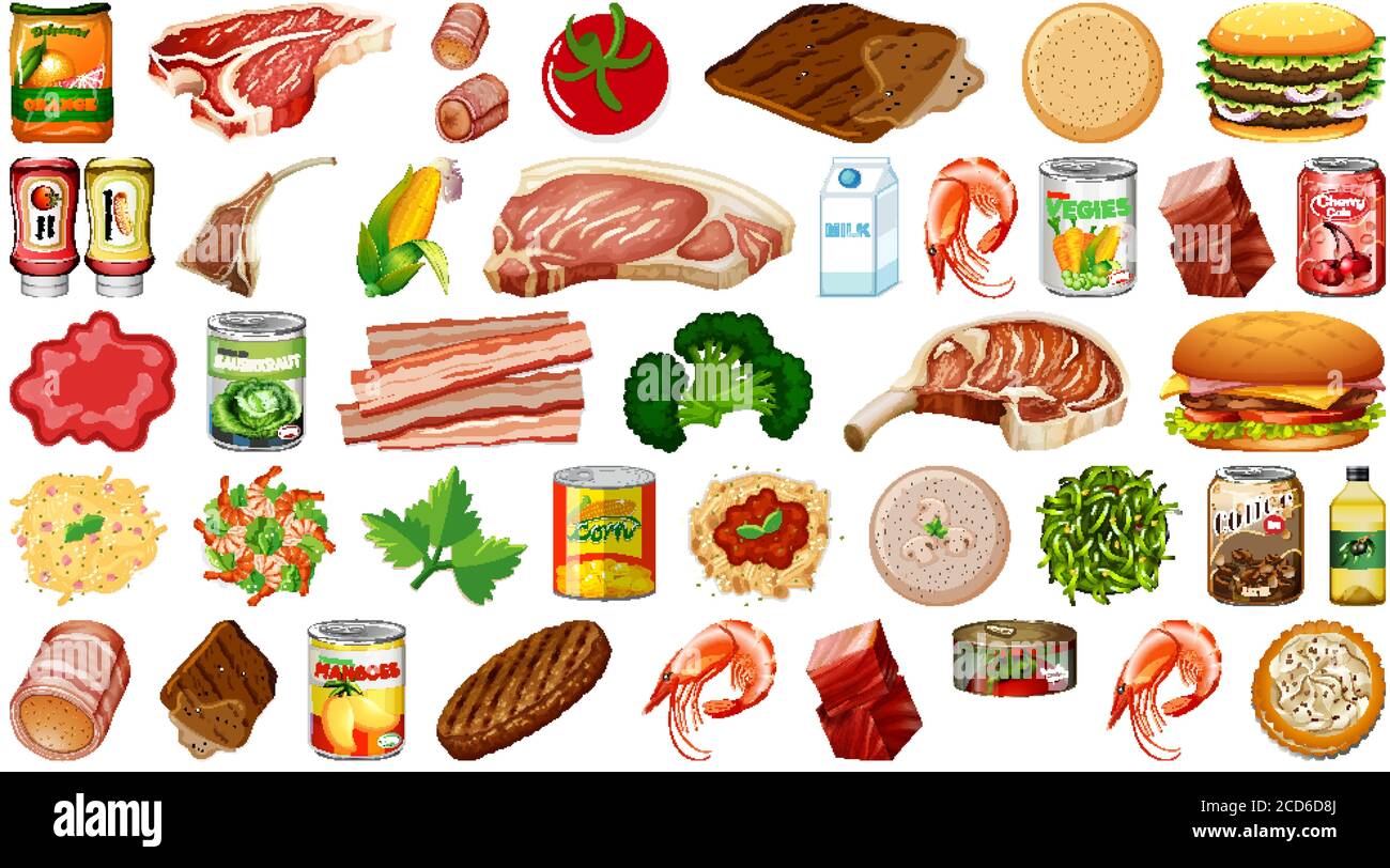 Set of food isolated illustration Stock Vector Image & Art - Alamy