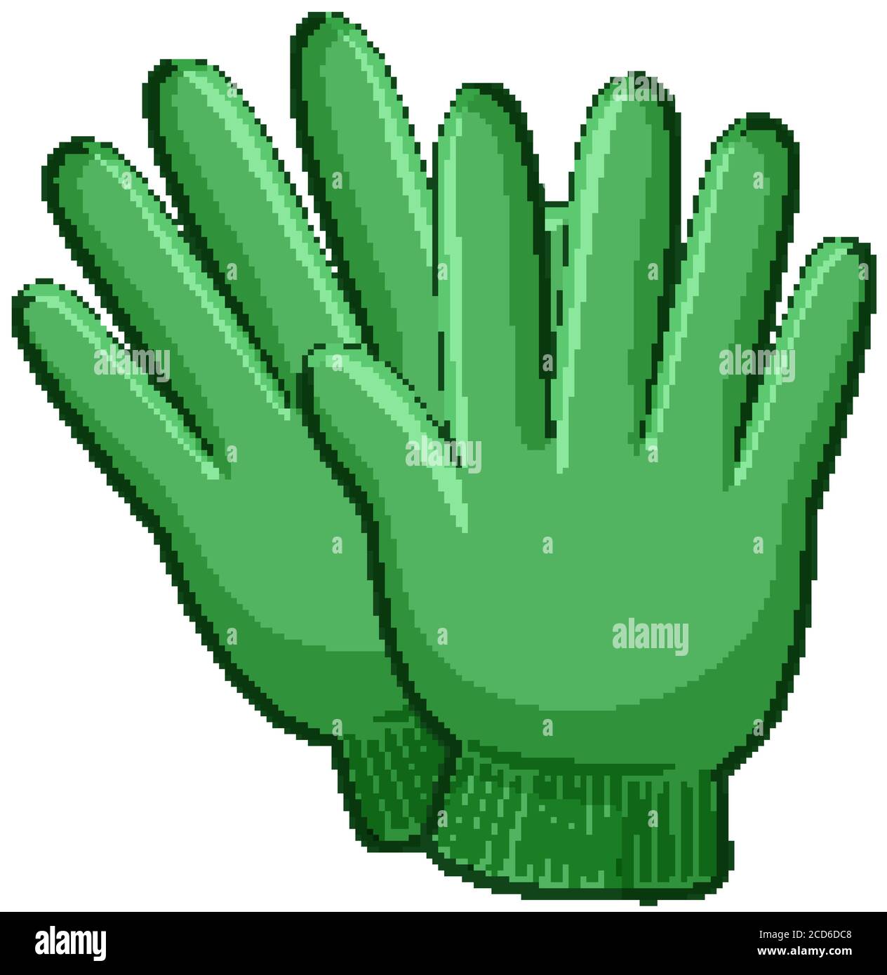 Green gloves in cartoon style isolated on white background illustration ...