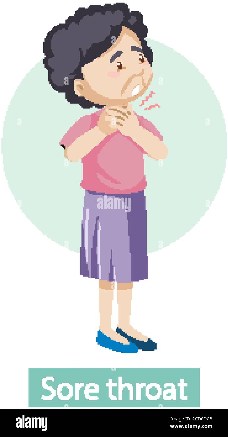 Cartoon character sore throat Cut Out Stock Images & Pictures - Alamy