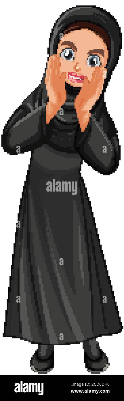 Beautiful arabic lady cartoon character illustration Stock Vector Image ...