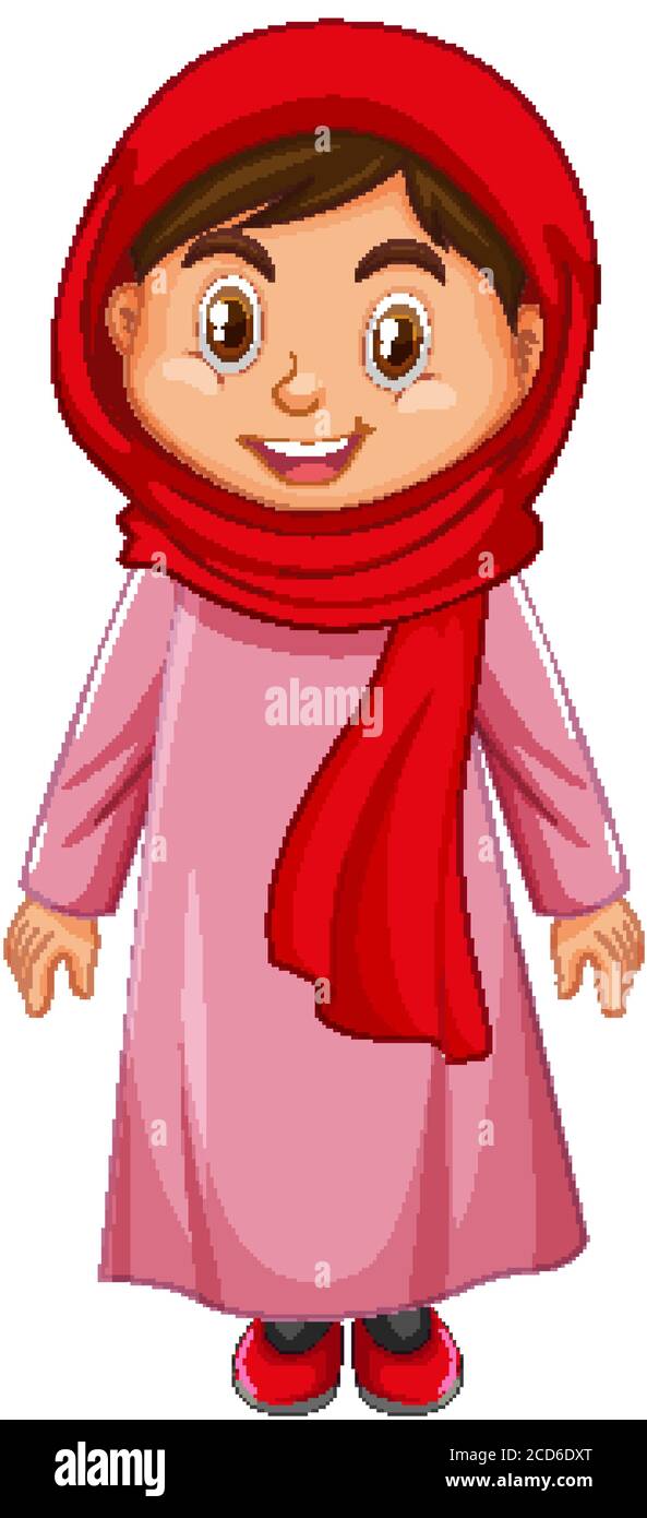 Cute muslim girl character illustration Stock Vector Image & Art - Alamy