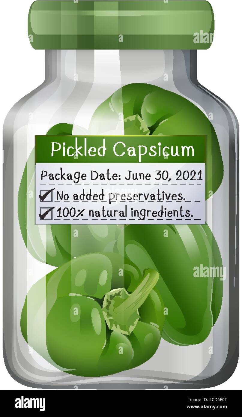 Capsicum preserve in glass jar illustration Stock Vector Image & Art ...