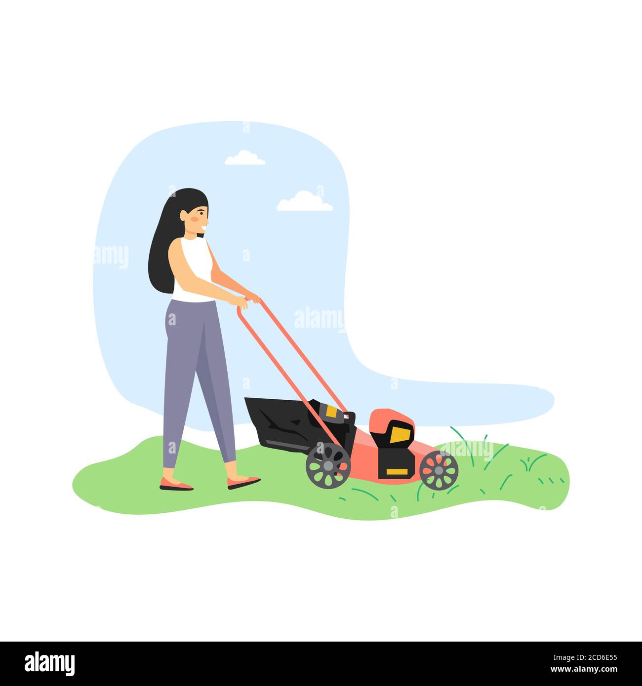 Mower cartoon hi-res stock photography and images - Alamy