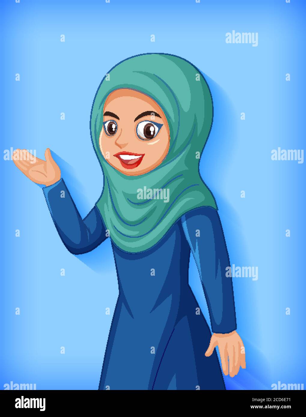 Beautiful arabic lady cartoon character illustration Stock Vector Image ...