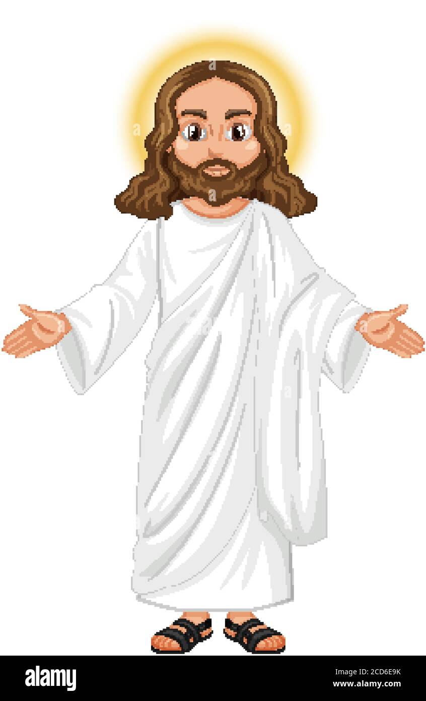 Jesus preaching in standing position character illustration Stock ...