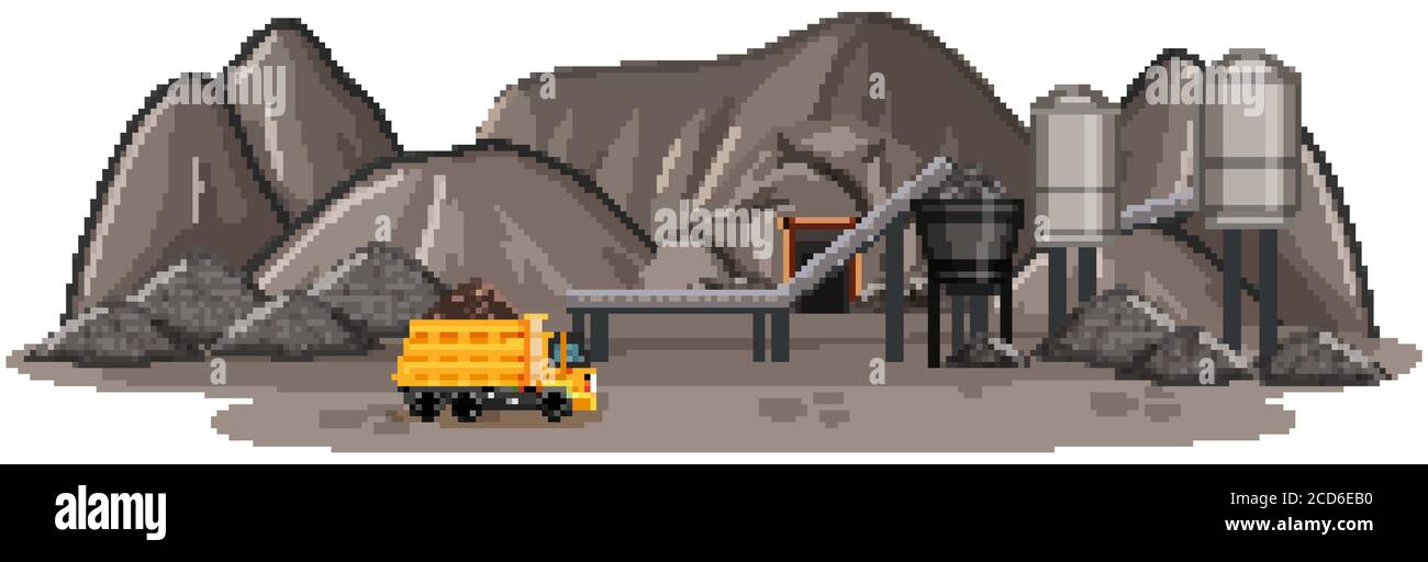 Landscape of coal mine illustration Stock Vector Image & Art - Alamy