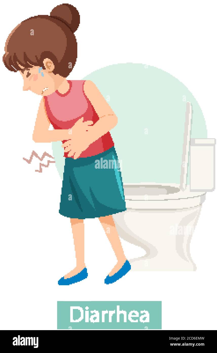 Cartoon character with diarrhea symptoms illustration Stock Vector ...