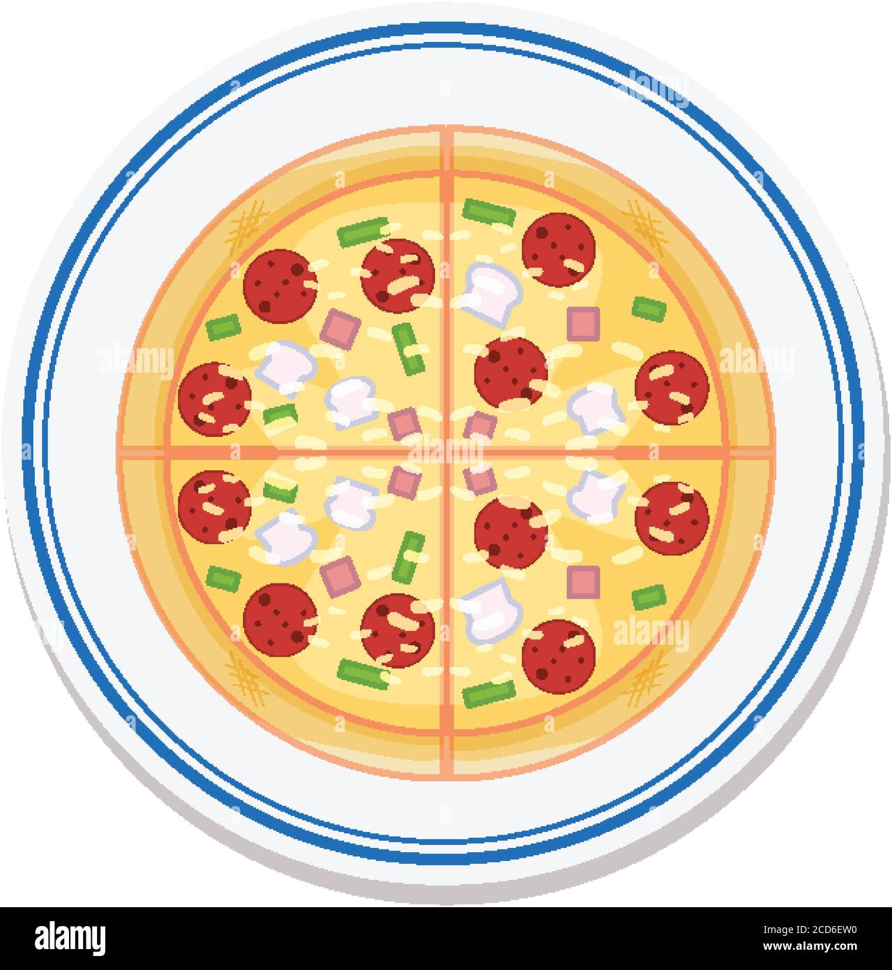 Aerial view of food on plate illustration Stock Vector Image & Art - Alamy