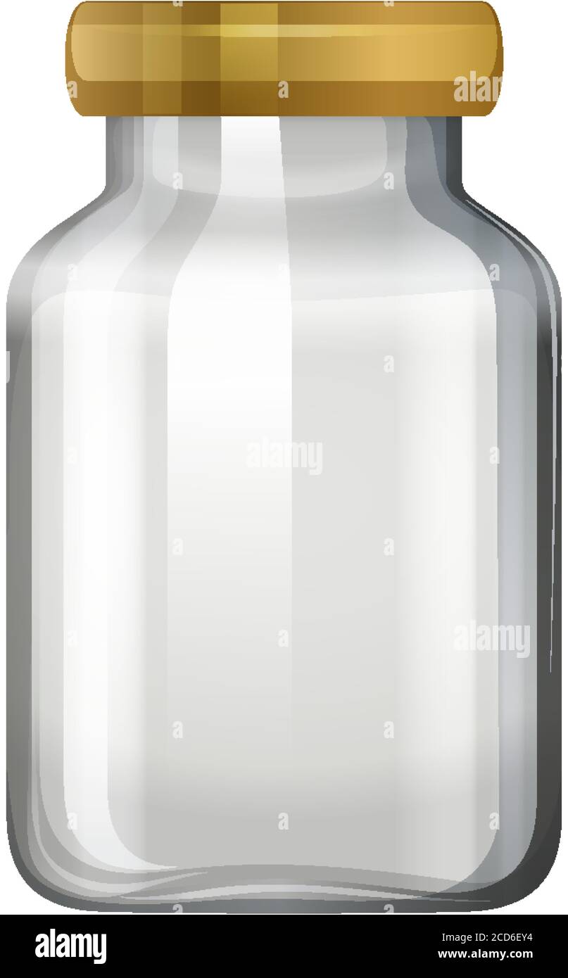 Empty glass jar on white background illustration Stock Vector Image ...