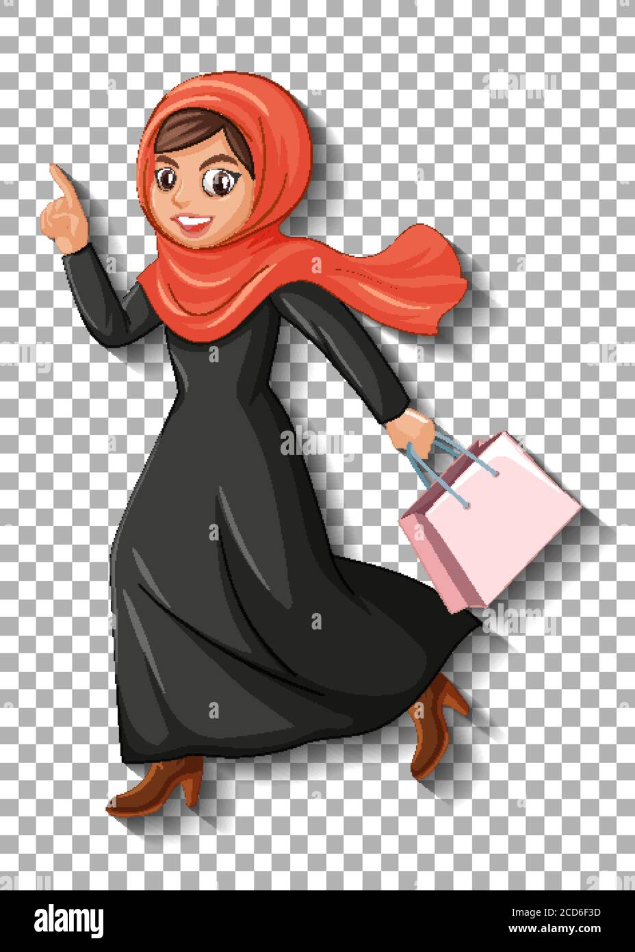 Beautiful arabic lady cartoon character illustration Stock Vector Image ...