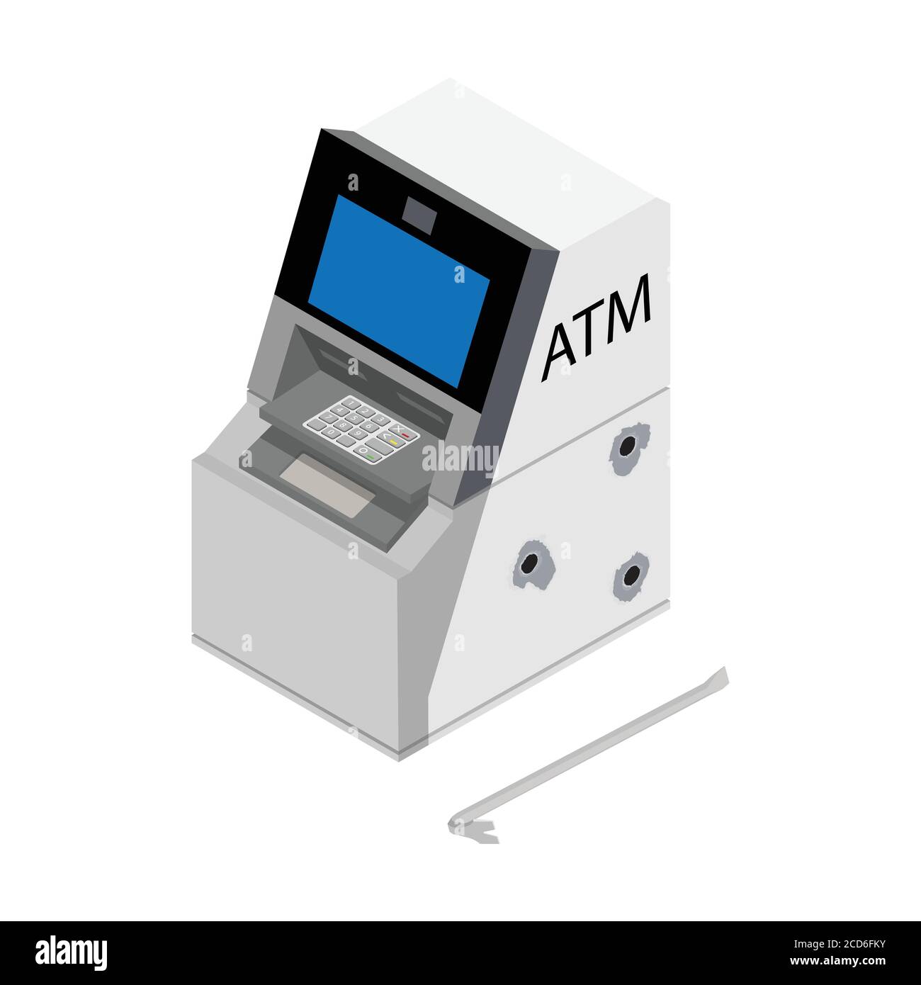 Broken atm machine Stock Vector Images - Alamy