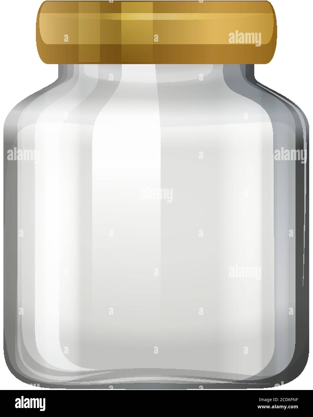 Empty glass jar on white background illustration Stock Vector Image ...