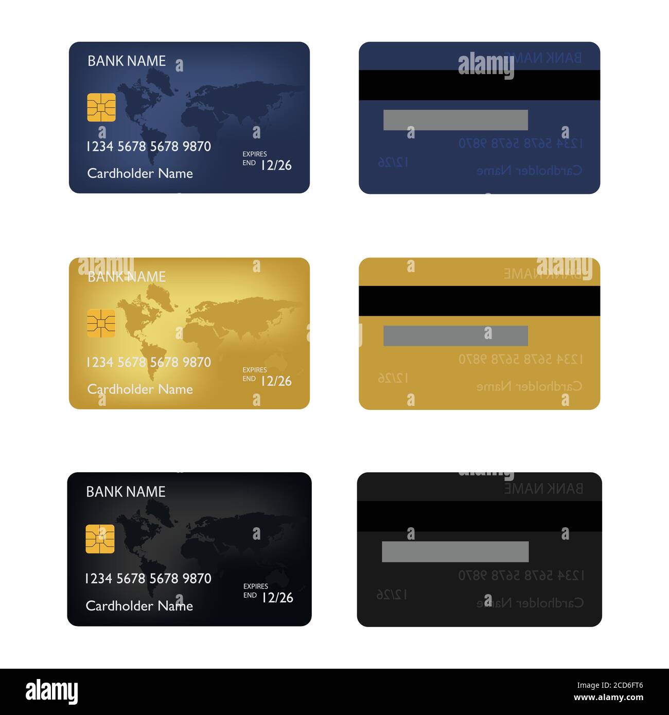 Credit card front back view Stock Vector Images - Alamy