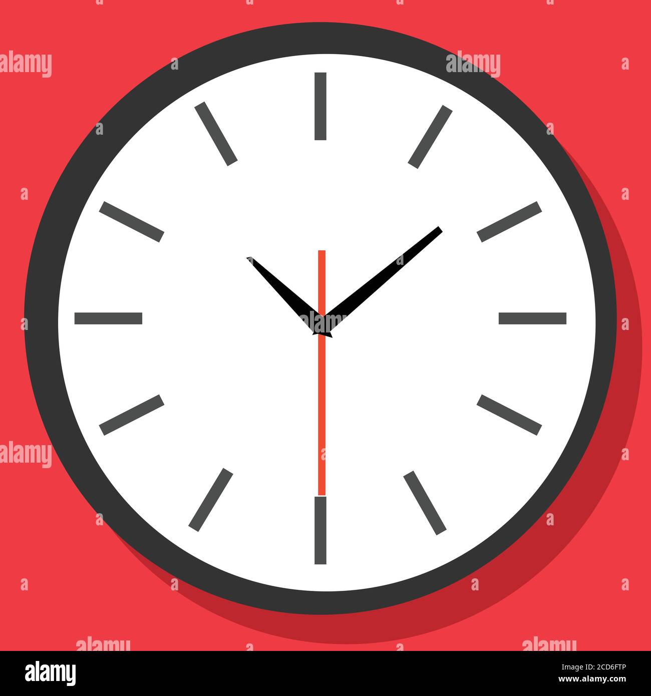 Clock Icon In Flat Style Timer On Color Background Vector Design