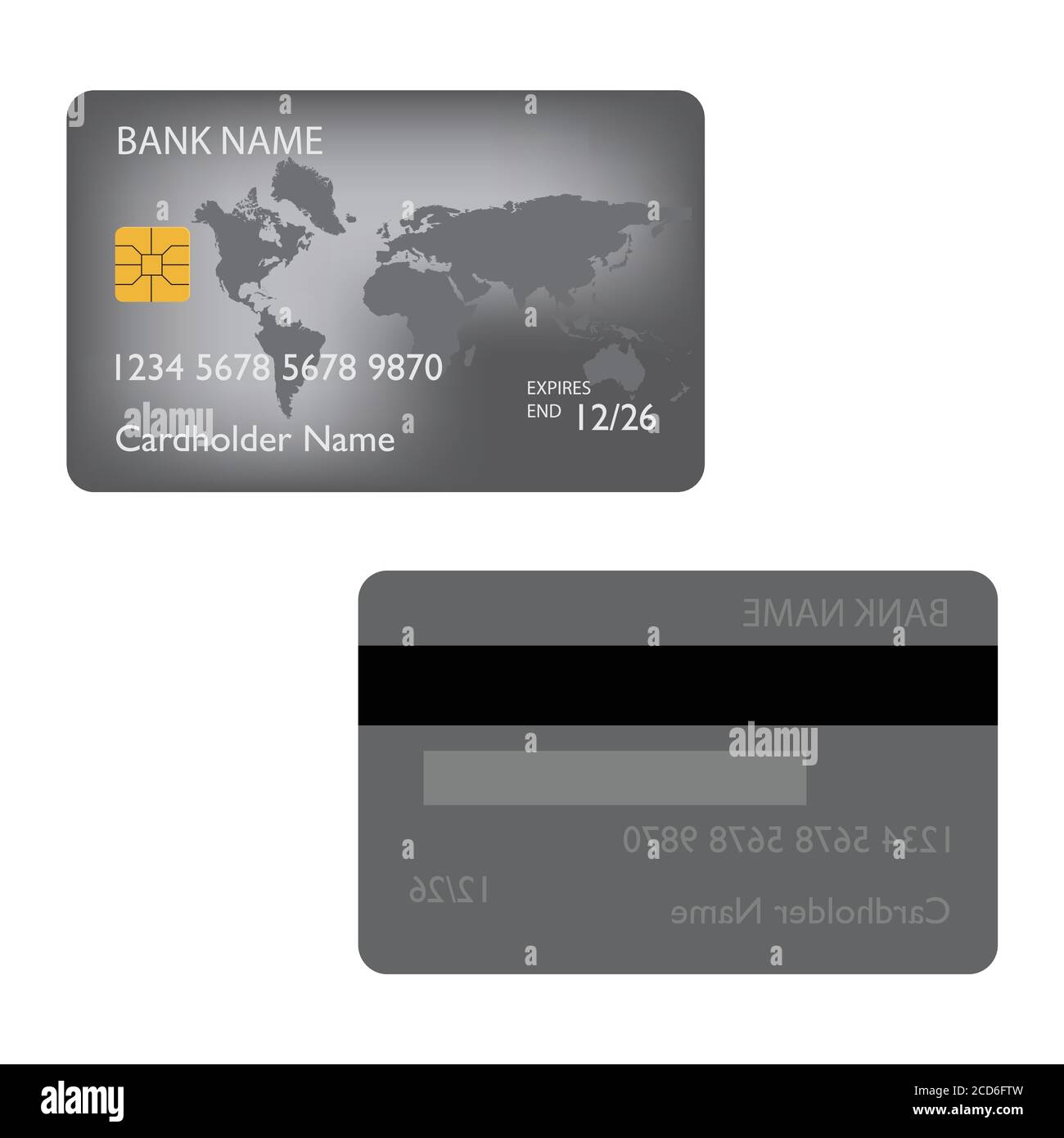 Credit card front back view Stock Vector Images - Alamy