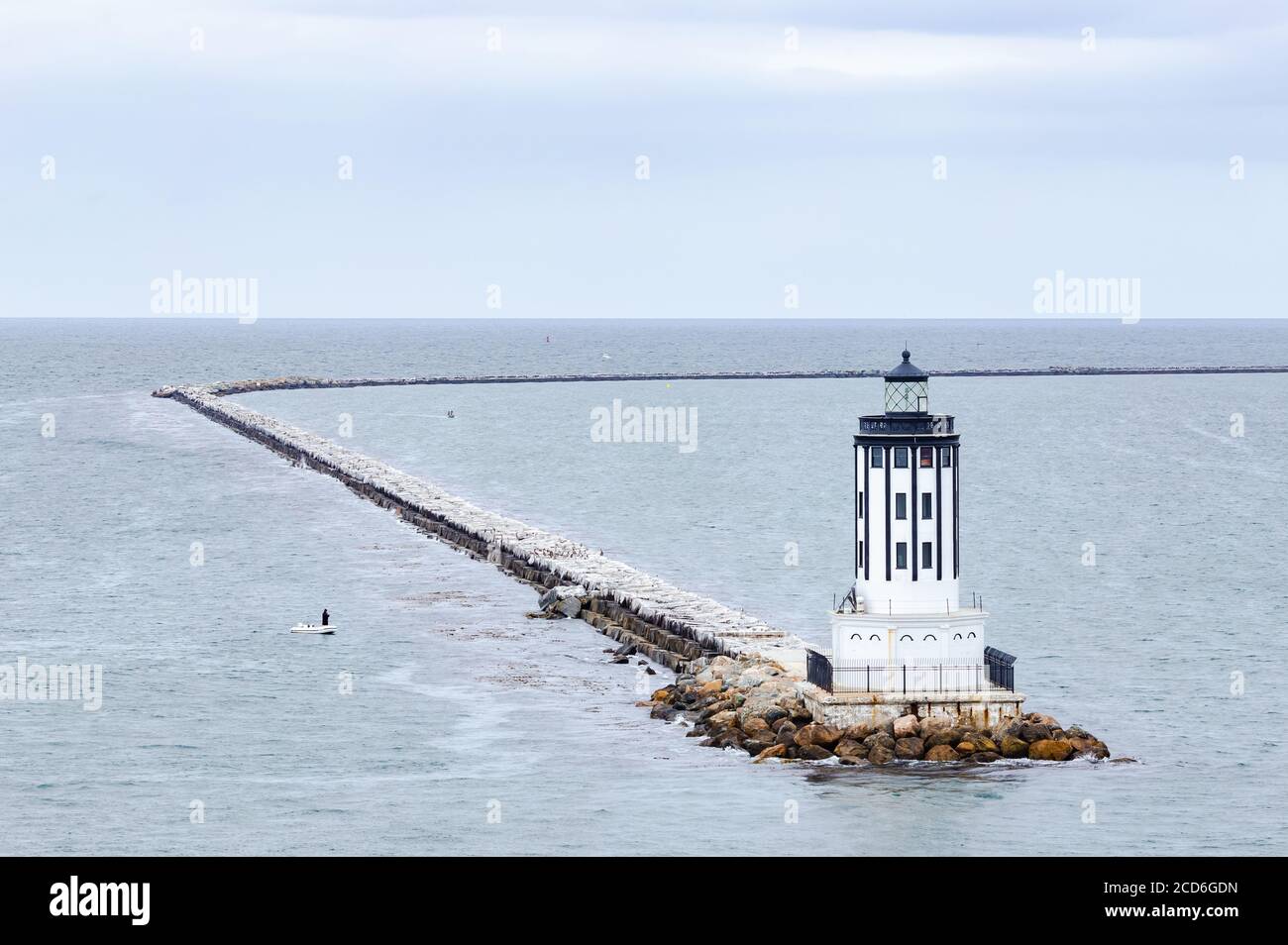 Angels Gate lighthouse at the entrance of the Port of Los Angeles in ...