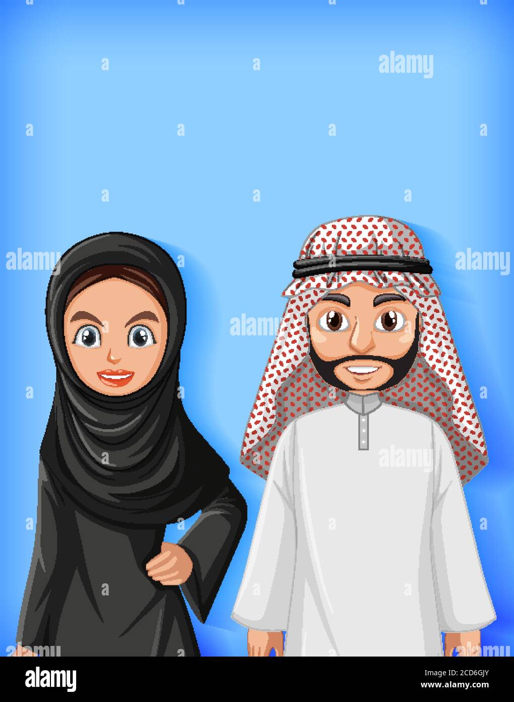 Arabic couple cartoon character illustration Stock Vector Image & Art ...