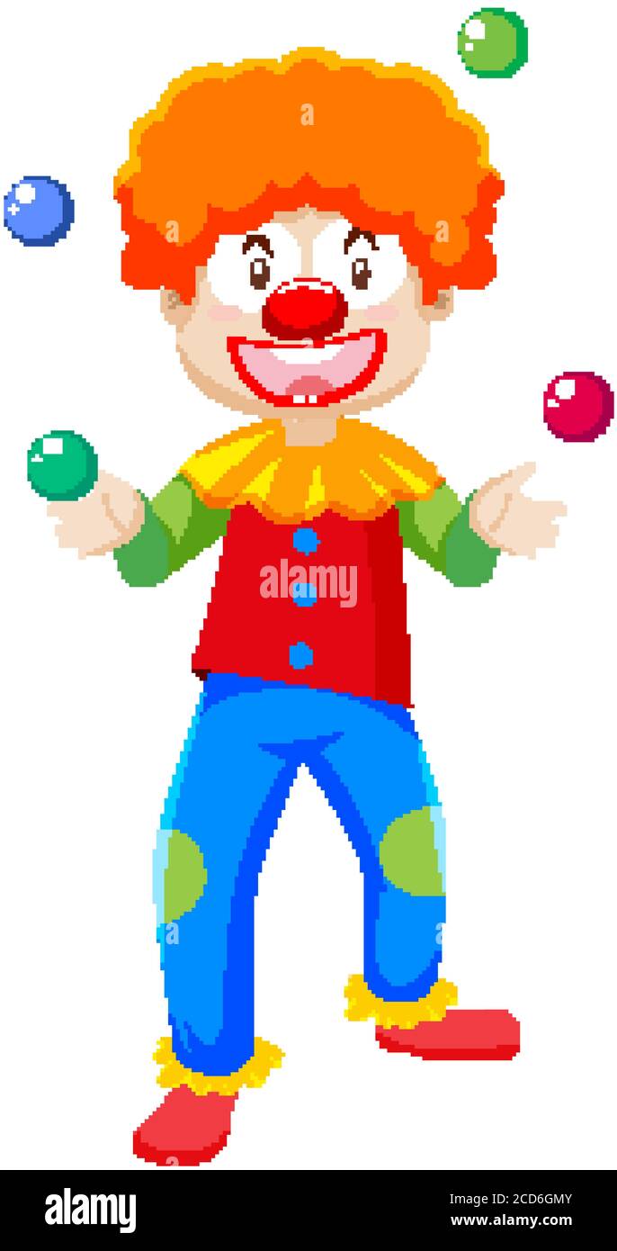 Juggling clown cartoon character isolated on white background ...