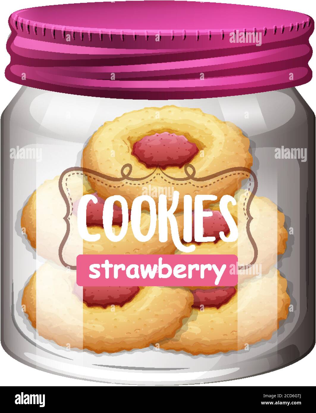 Strawberry cookies Stock Vector Images - Alamy