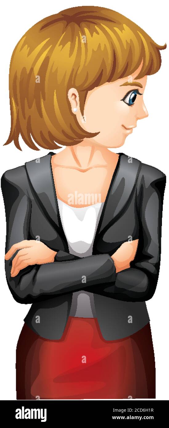 Business working woman cartoon character illustration Stock Vector ...