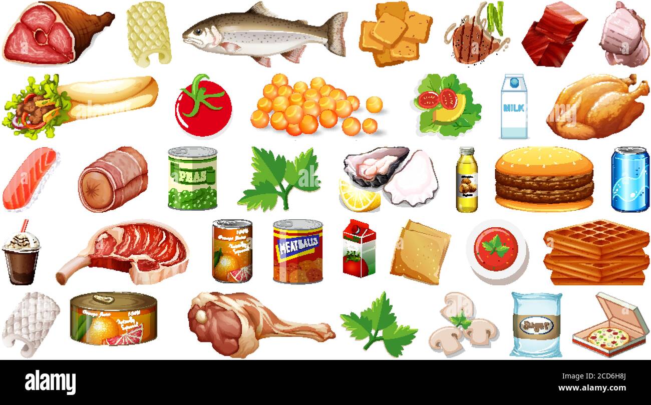 Set of food isolated illustration Stock Vector Image & Art - Alamy