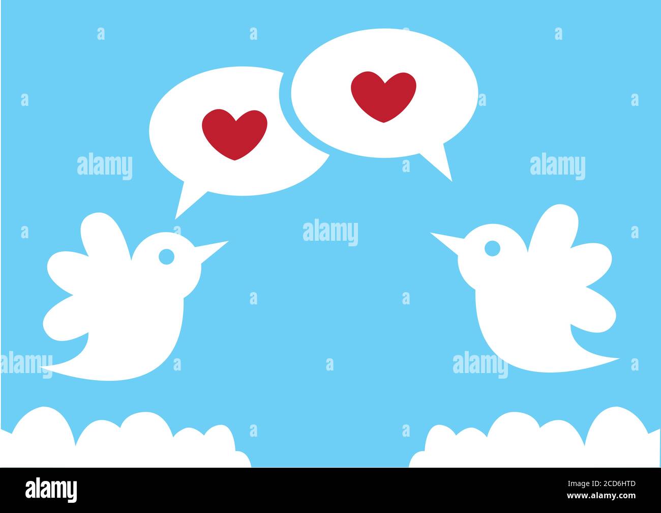 Vector cartoon illustration of two love birds Stock Vector Image & Art ...