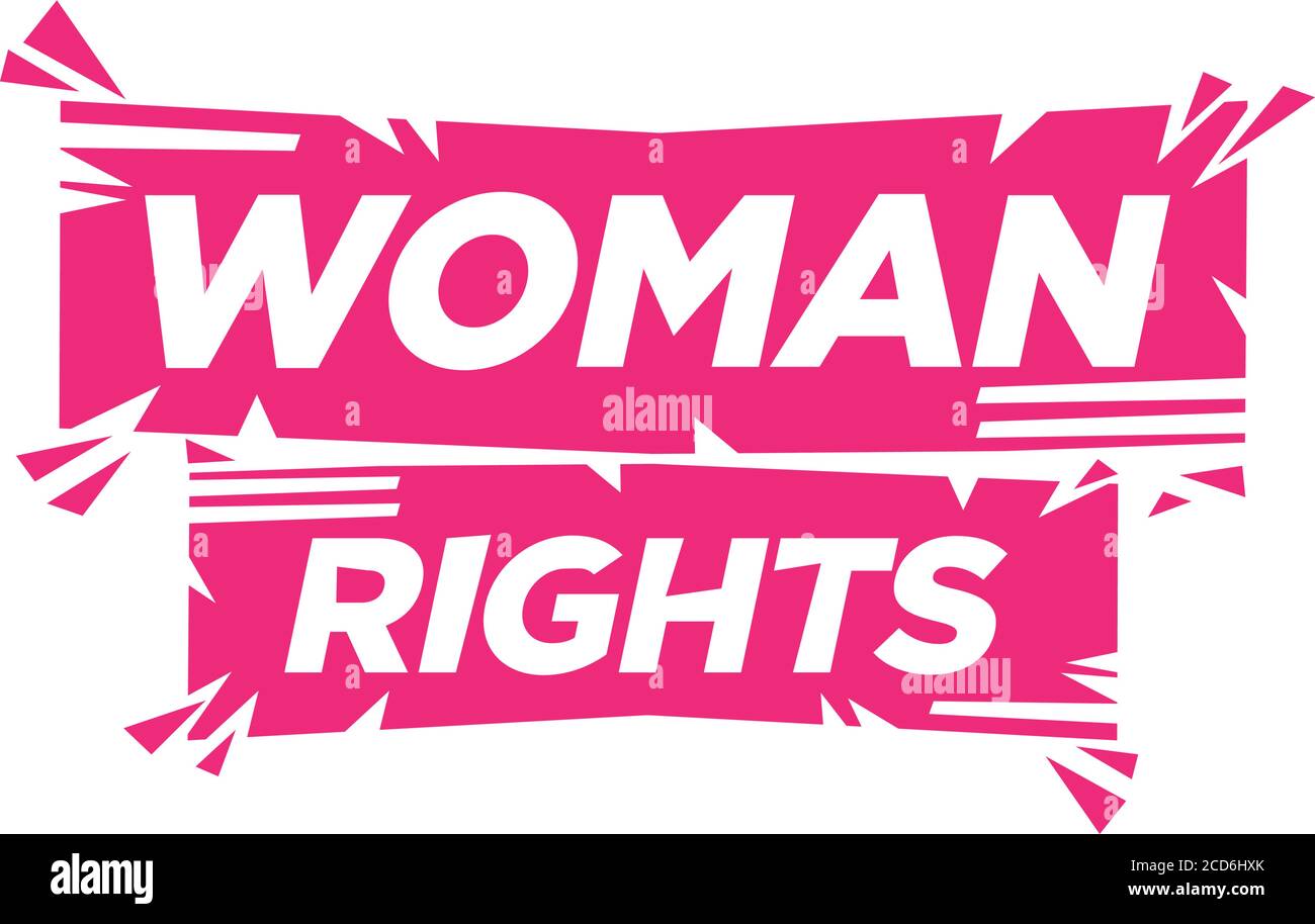 Broken Font With Woman Rights Concept Of Feminism Or Female Movement