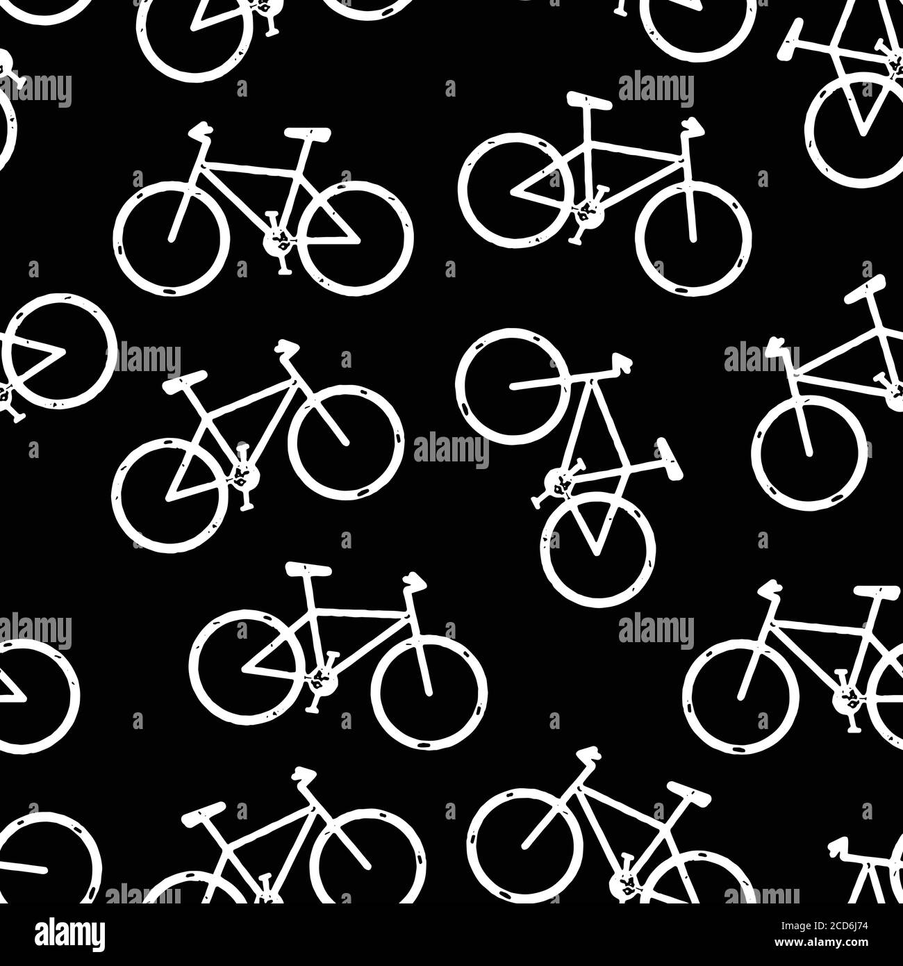 Mountain bikes seamless vector background. Bicycle pattern repeat white ...