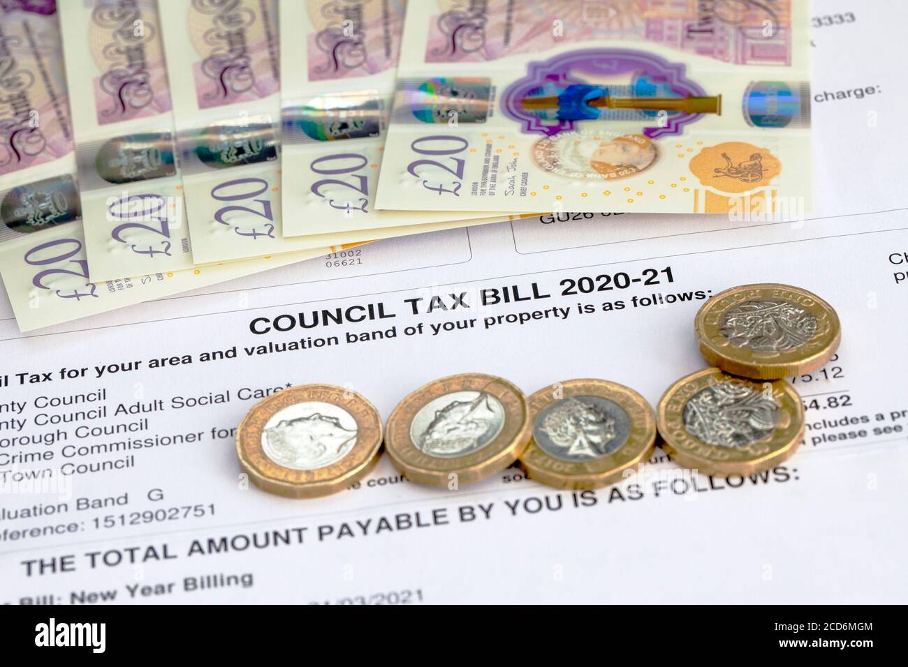 Council Tax bill 2020-21 Stock Photo - Alamy