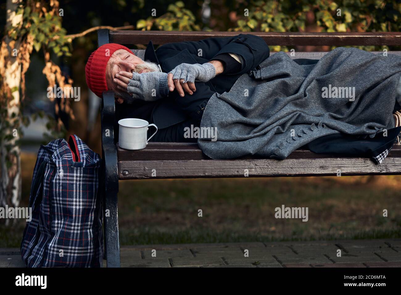 Poor Homeless Man Begging Street Money Alone Homeless High Resolution ...
