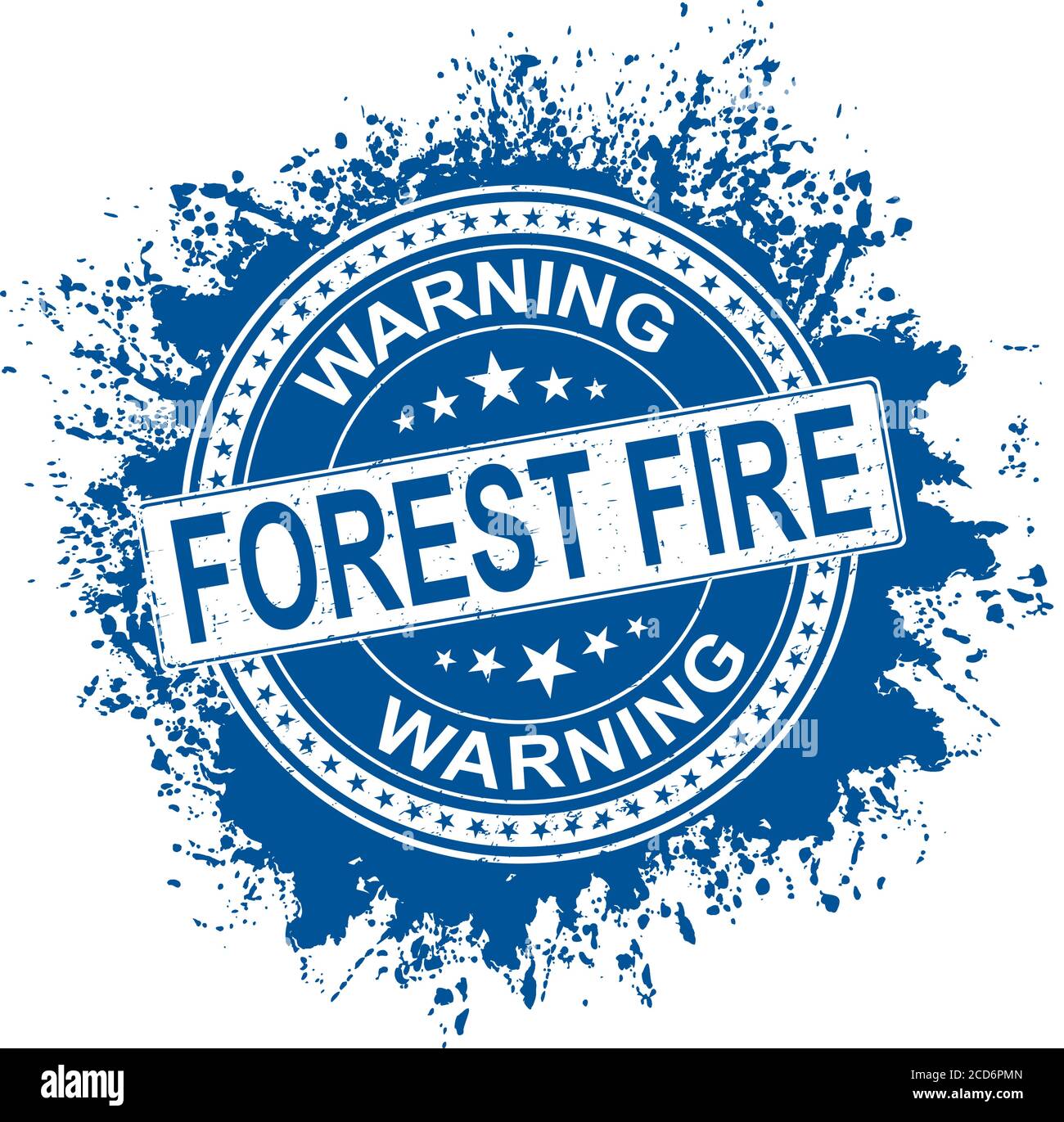 FOREST FIRE STAMP. No flame blue sign icon. Forest safety warning sign ...