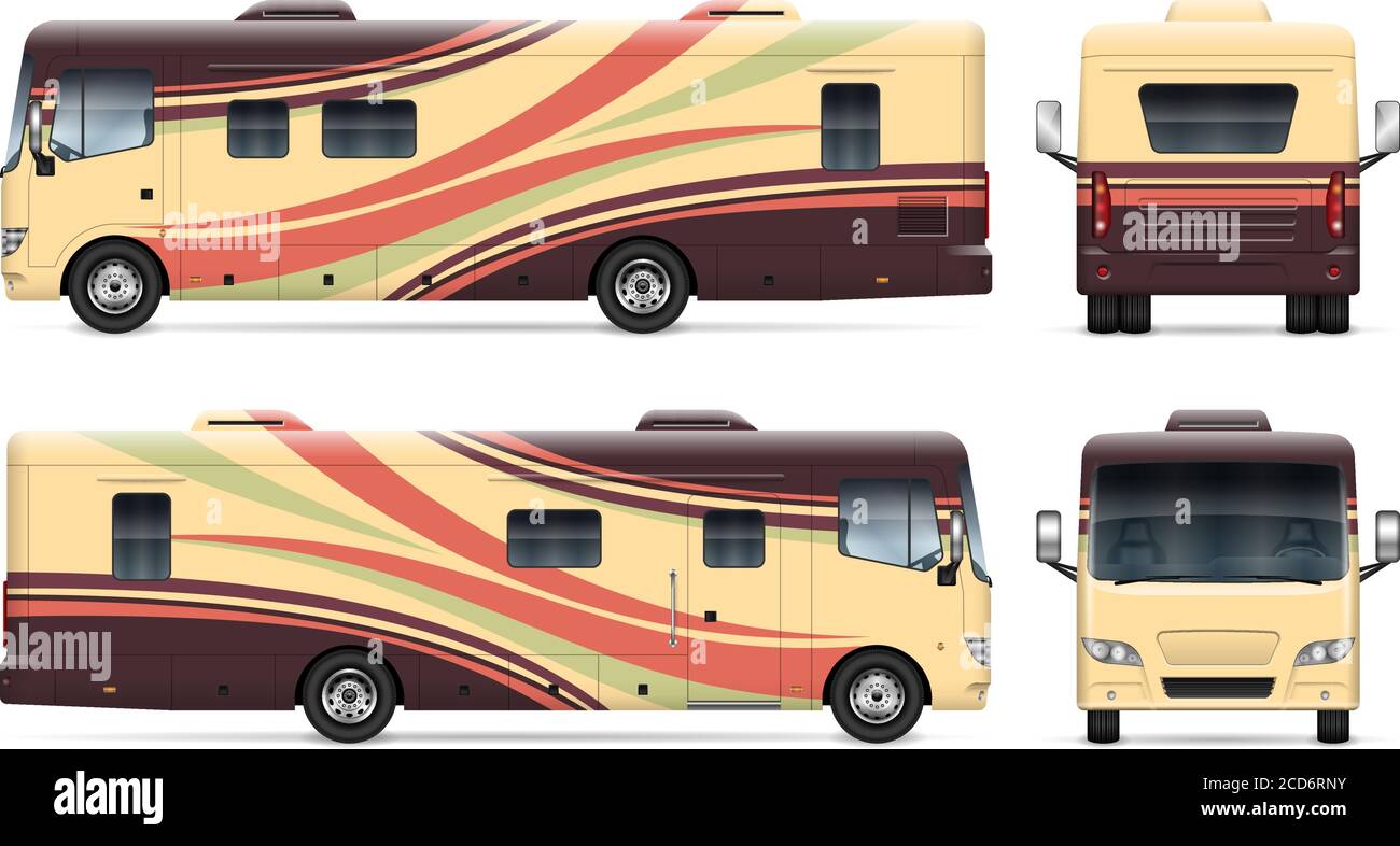 Recreational vehicle vector mockup on white for vehicle branding ...