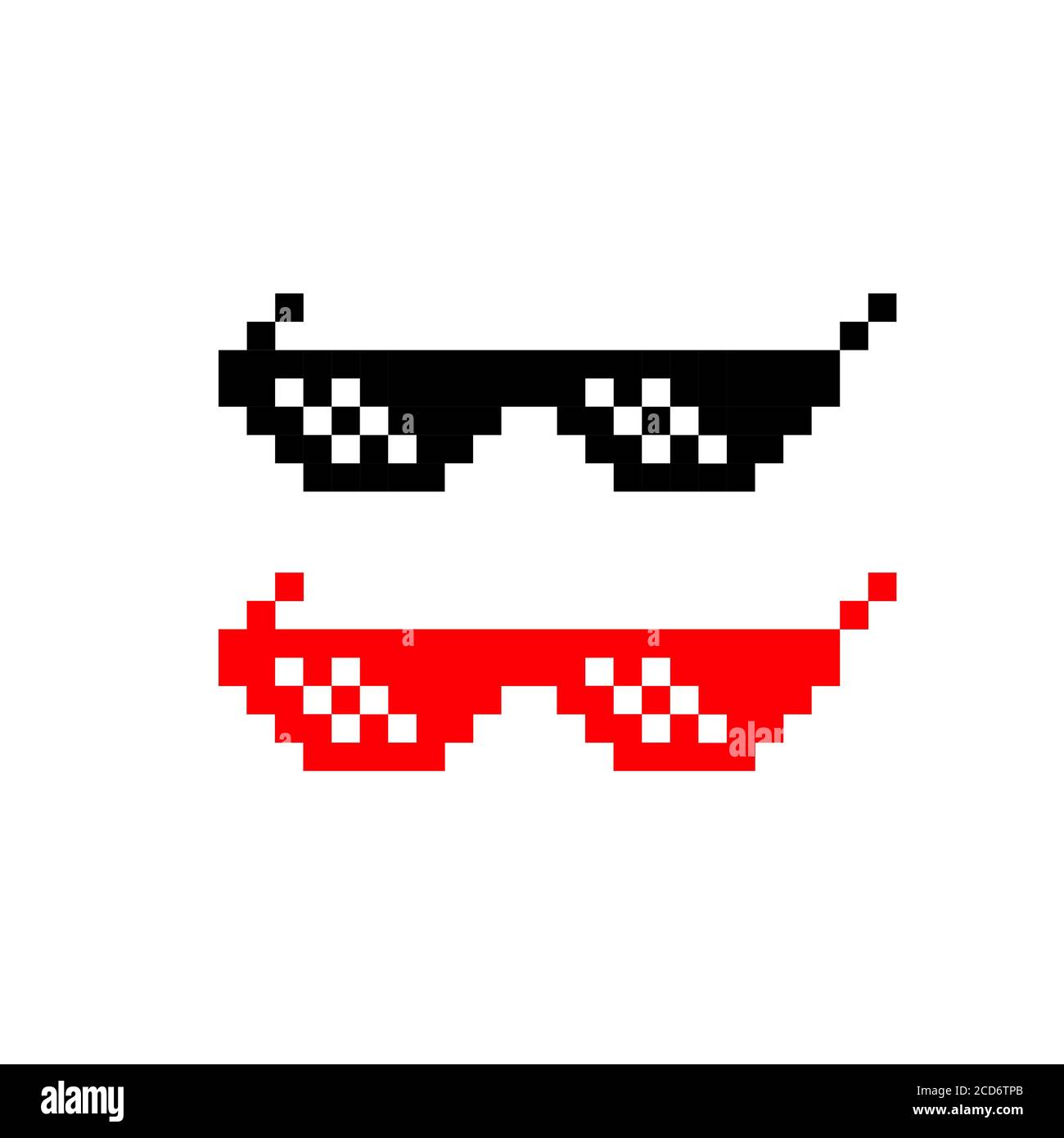 Pixel glasses icon. Lightning goggles. Vector on isolated white ...
