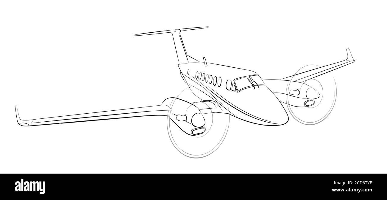 The Sketch of a passenger airliner Stock Vector Image & Art - Alamy