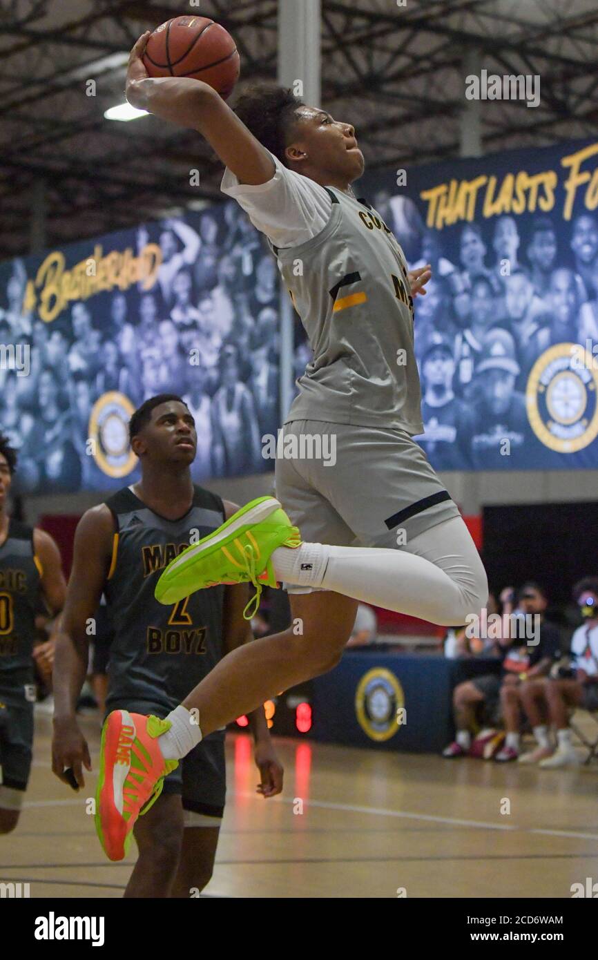 Corona, United States. 22nd Aug, 2020. Compton Magic point guard Mikey ...