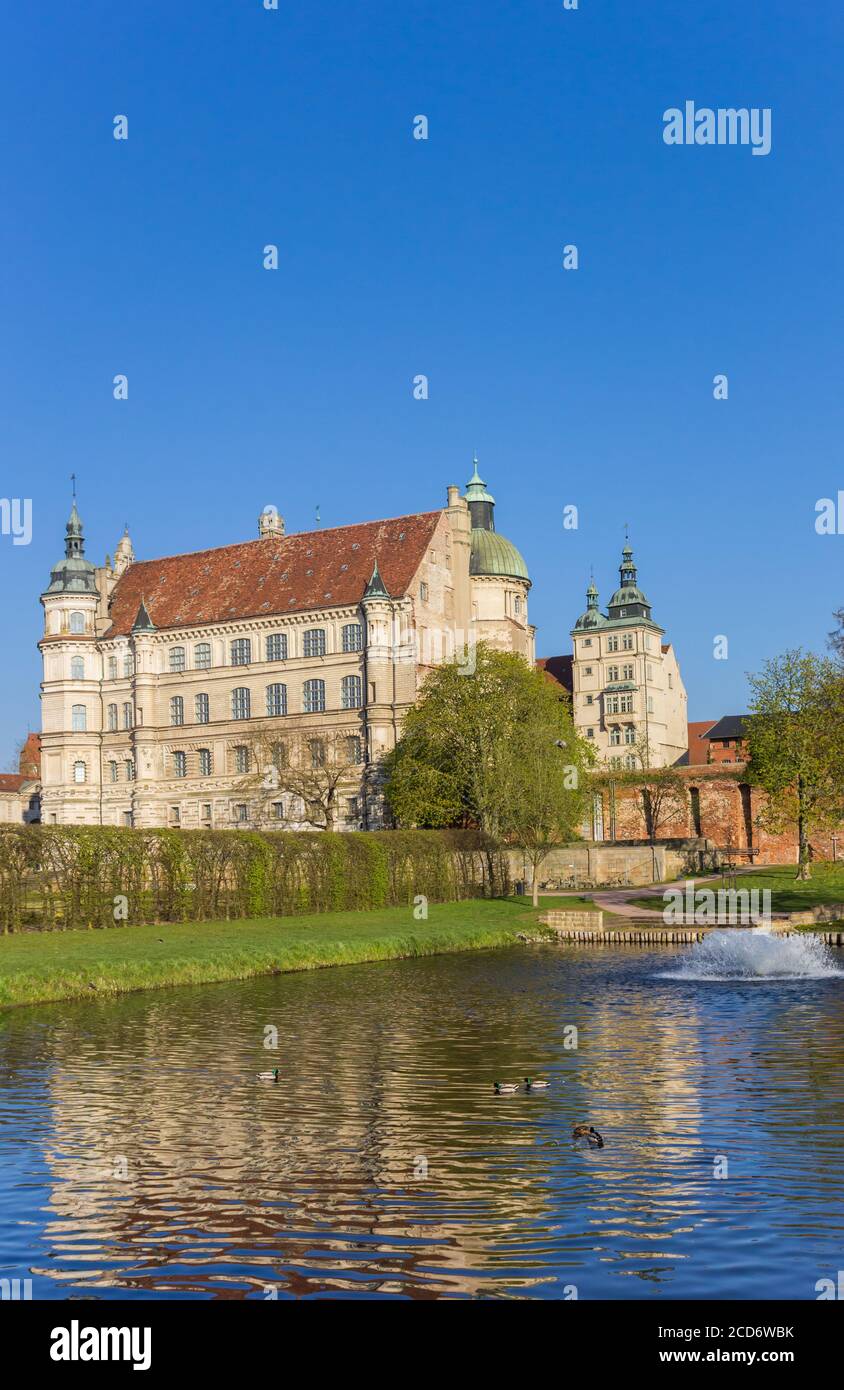 Castle and pond in historic city Gustrow, Germany Stock Photo - Alamy