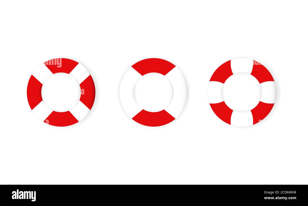 Lifebuoy icon set in realistic look. Equipment of rescuers. Symbol ...