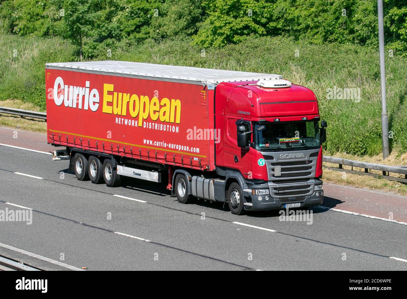 Lietuva driving Currie European; Haulage delivery trucks, red lorry ...