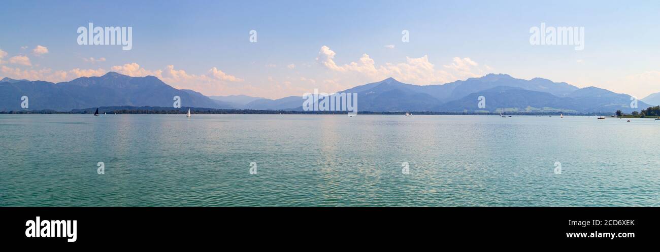 Lake Chiemsee with Alpes Bavaria Stock Photo - Alamy