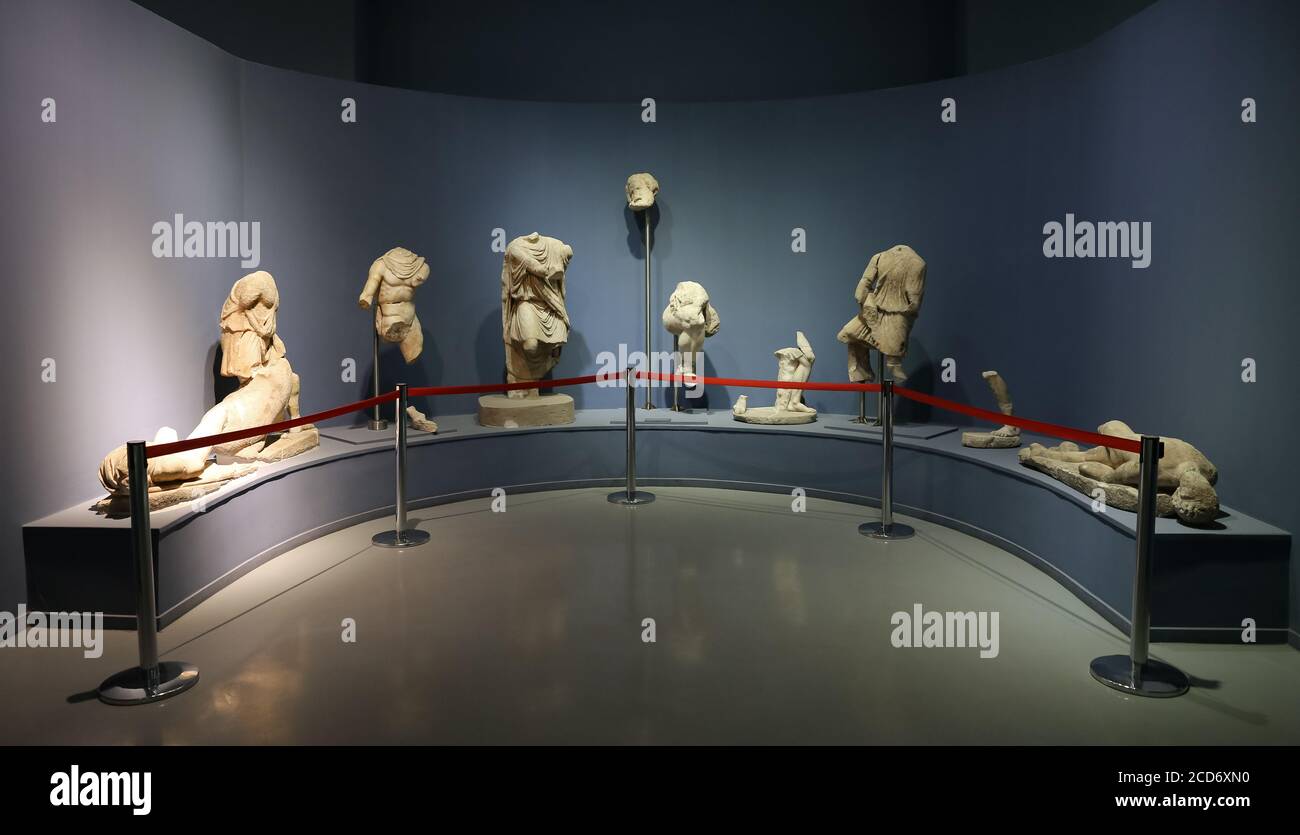 Statues in Ephesus Museum, Selcuk Town, Izmir City, Turkey Stock Photo ...