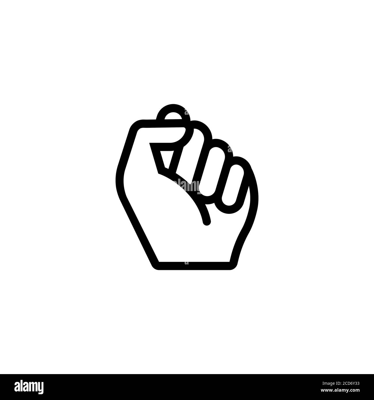 Fist male hand icon. Protest struggle concept outline icon. Symbol of ...