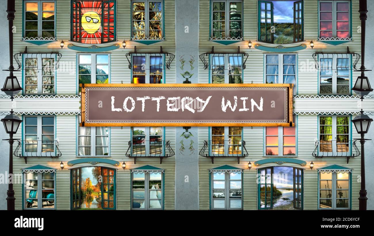Street Sign the Direction Way to Lottery Win Stock Photo - Alamy